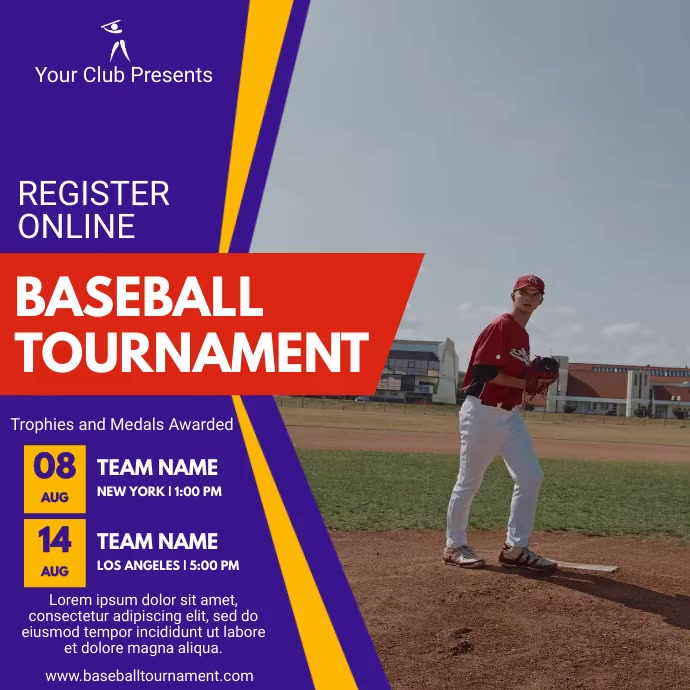 BASEBALL VIDEO TEMPLATE.C | PosterMyWall