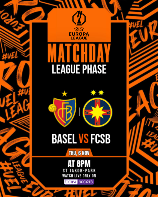 Basel vs FCSB UEFA Europa League Template | PosterMyWall