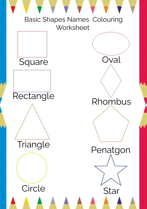 Basic Shape Colouring Jr Kg,Sr Kg, 1-3 Gr (1) Template | PosterMyWall