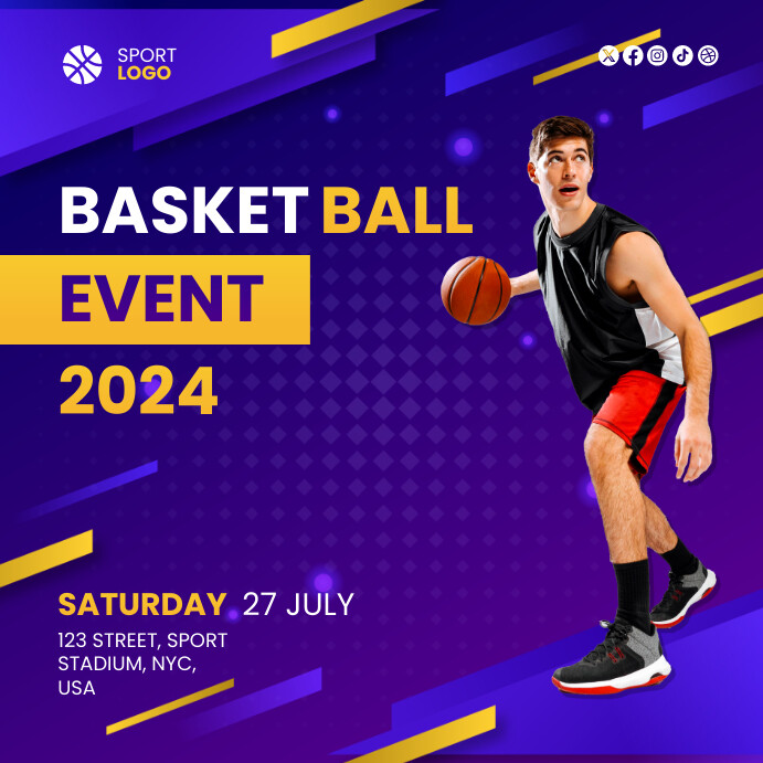 Plantilla de Basket Ball Event Poster Flyer Template | PosterMyWall