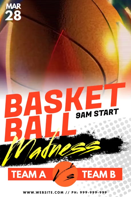 Basket Ball Madness Poster Template | PosterMyWall