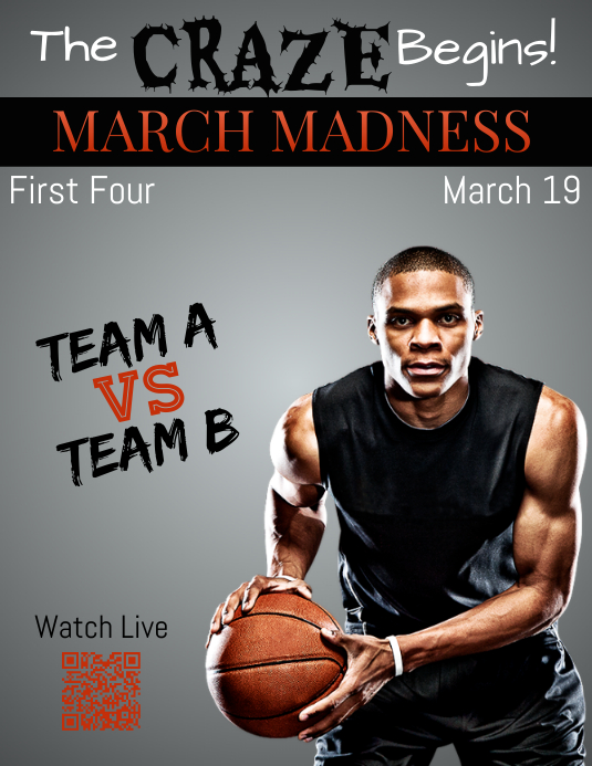 March Madness Basketball Event Template | PosterMyWall