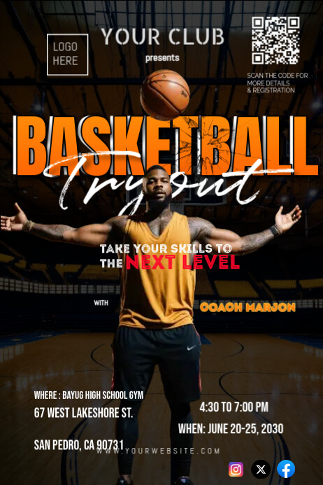 basketball a4 Template | PosterMyWall