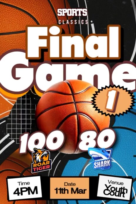Basketball Battle Game Score Template | PosterMyWall