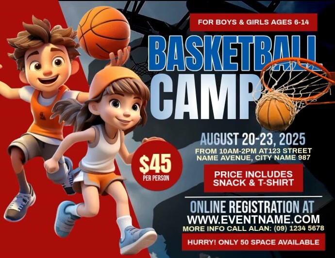 Basketball Camp Ads Template | PosterMyWall