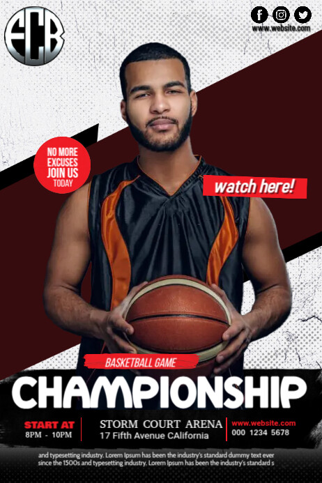 Basketball Championship Template | PosterMyWall