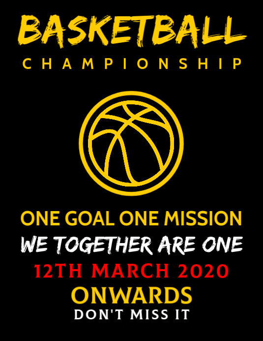 Basketball Championship Poster Template | PosterMyWall