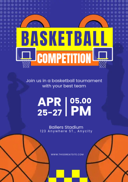 Copy of Basketball Competition Blue Orange | PosterMyWall
