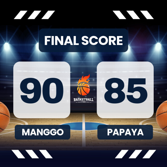 Copy of Basketball Final Score Design Templates | PosterMyWall