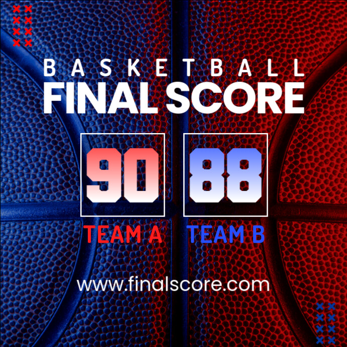 Basketball Final Score Instagram Post Design Template | PosterMyWall