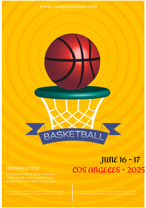Plantilla de Basketball Flayer Template A4 | PosterMyWall