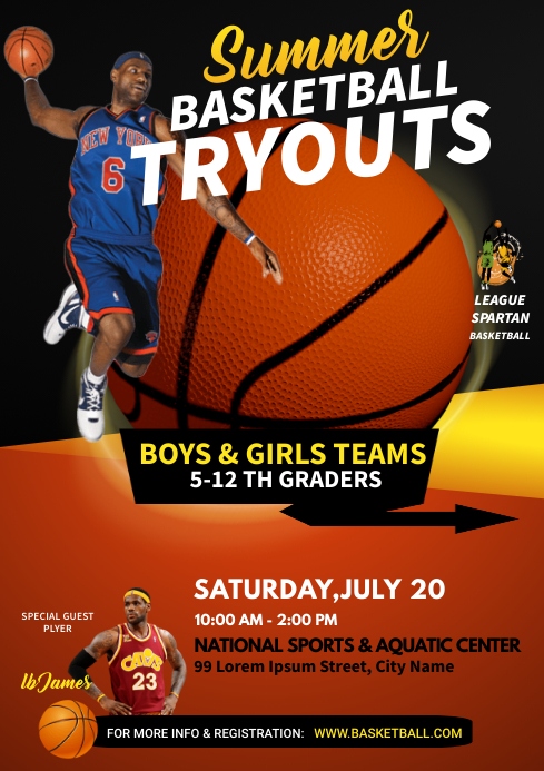 BASKETBALL FLYER TEMPLATE | PosterMyWall