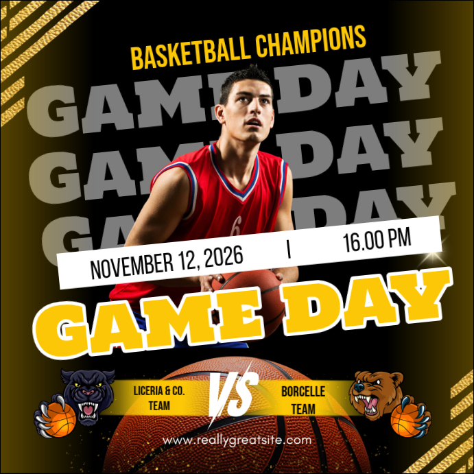 Basketball Game Day Instagram Post Template | PosterMyWall