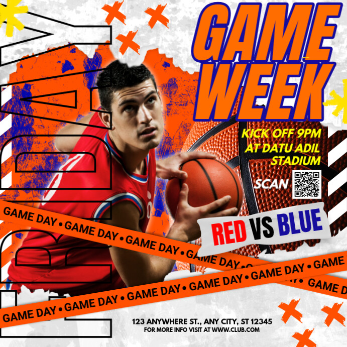 Basketball game day Instagram post Template | PosterMyWall