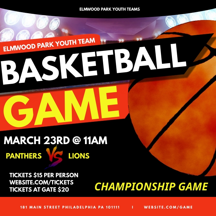 Basketball Game Template | PosterMyWall