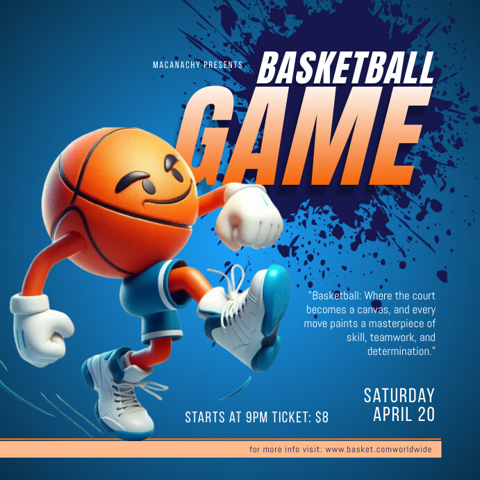 Basketball game Template | PosterMyWall