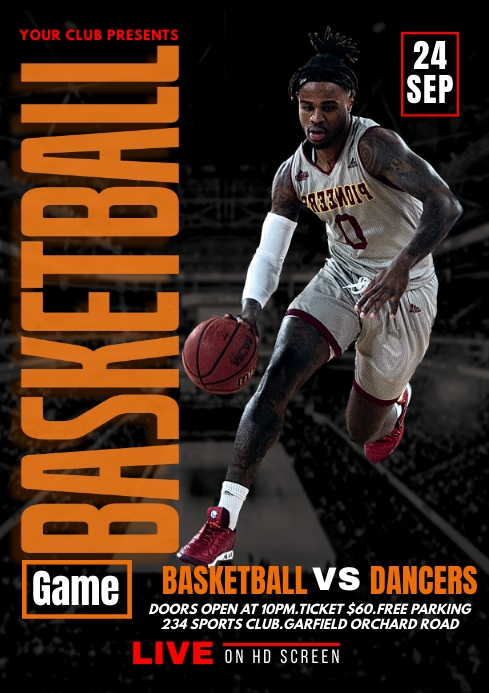 Basketball Game Flyer Template | PosterMyWall