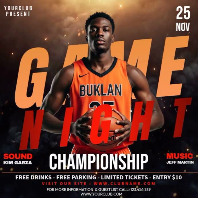 Basketball Game Night Championship Template | PosterMyWall