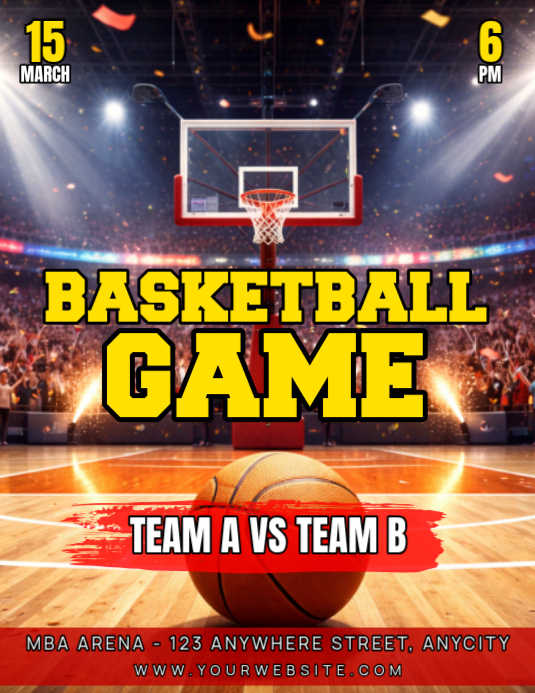 Modèle Basketball Game Pamflet | PosterMyWall