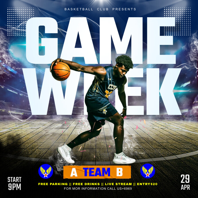 Basketball game week poster Template | PosterMyWall