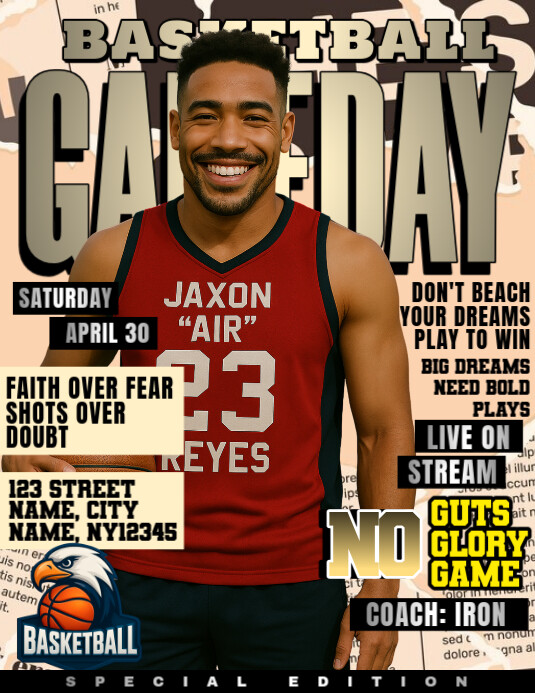 Basketball Gameday Template | PosterMyWall