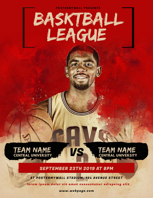 Basketball League Flyer Template | PosterMyWall
