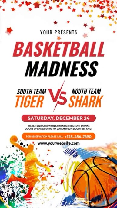 Basketball March Madness Digital Display (9:16) Template | PosterMyWall