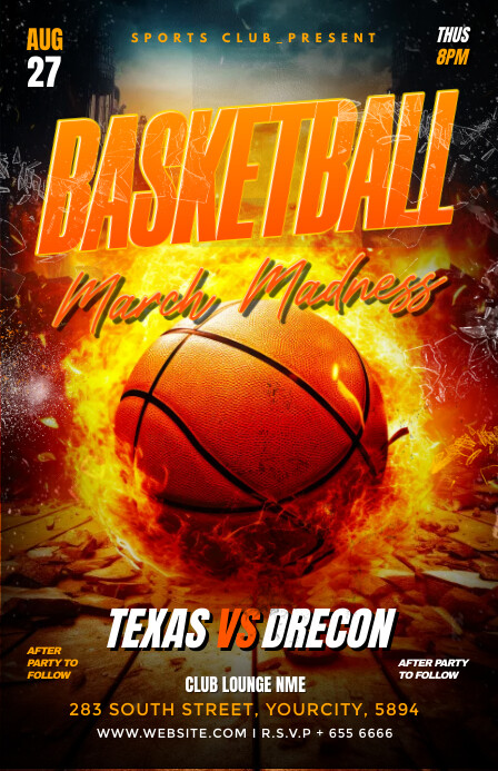 basketball March Madness event poster Template | PosterMyWall