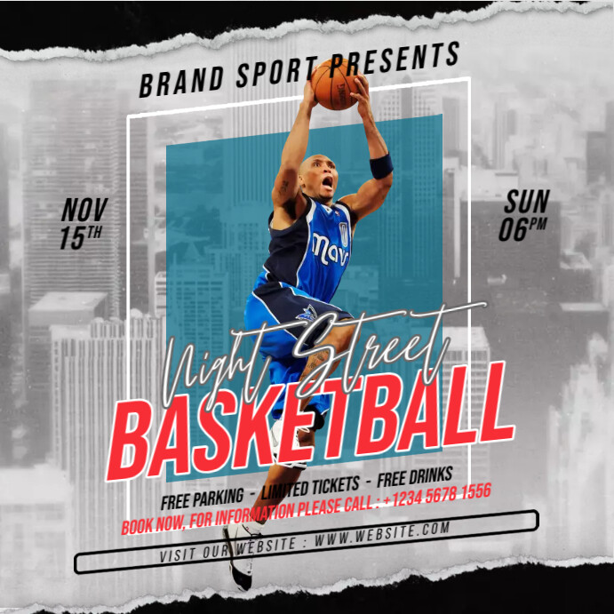 Basketball Match Ads เทมเพลต | PosterMyWall