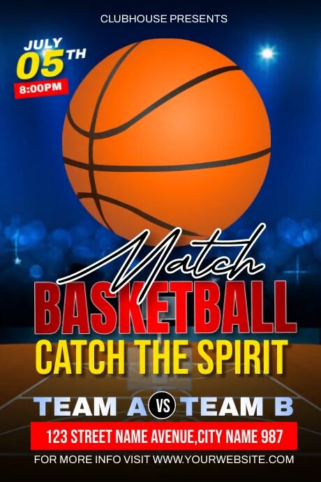 Basketball Match Ads Template | PosterMyWall