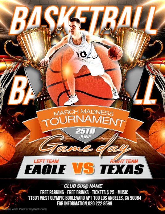 BASKETBALL MATCH DAY Template | PosterMyWall