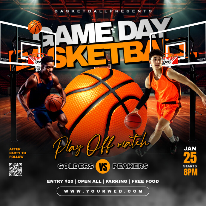 Basketball match day Template | PosterMyWall