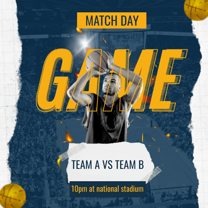 Basketball Match Day Template | PosterMyWall