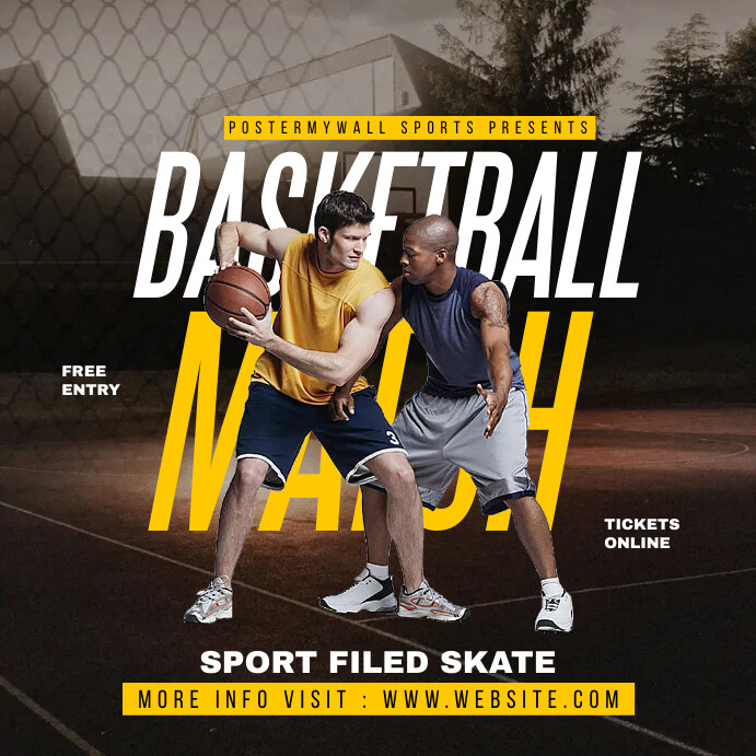 Basketball Match Day Flyer and Social Media I Template | PosterMyWall