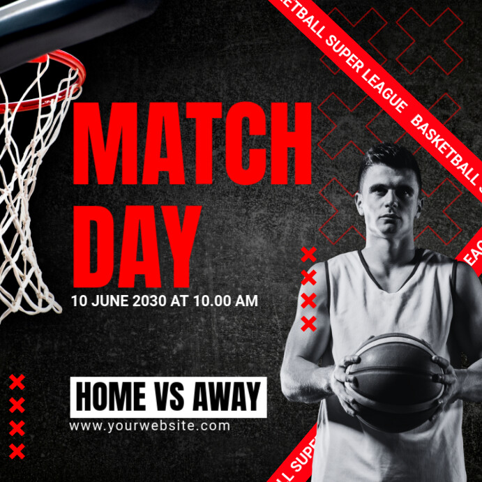 Basketball Match Day Instagram Post Template | PosterMyWall