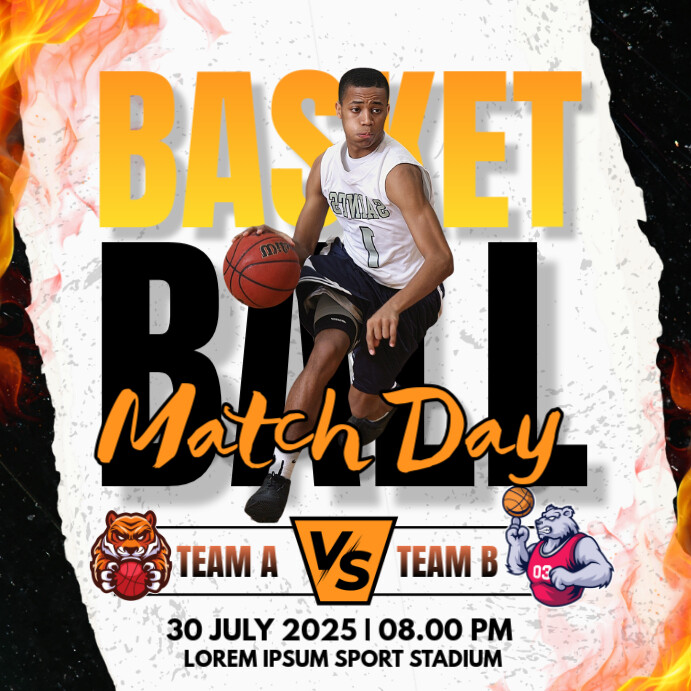 Basketball Match Day Instagram Post Template | PosterMyWall