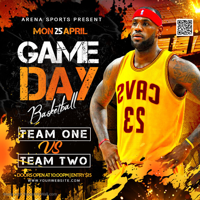 Basketball match day poster Templat | PosterMyWall