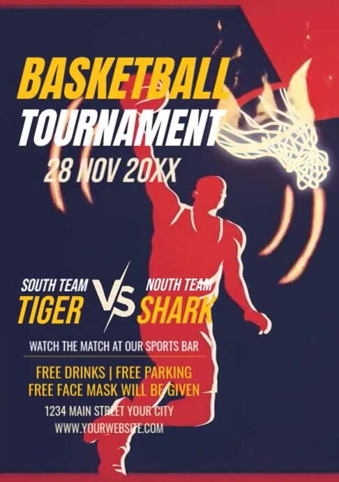 Basketball Match Day Poster Template | PosterMyWall