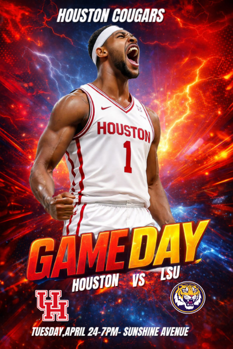 Basketball Match Day Promo Poster Template | PosterMyWall