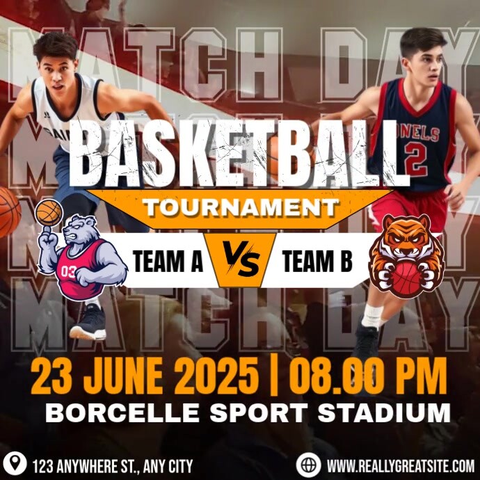 Copy of Basketball Match Day Tournament | PosterMyWall