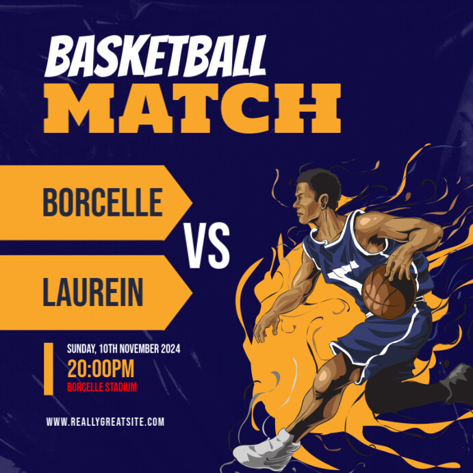BASKETBALL MATCH Template | PosterMyWall