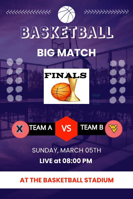 Basketball Match Poster Template | PosterMyWall
