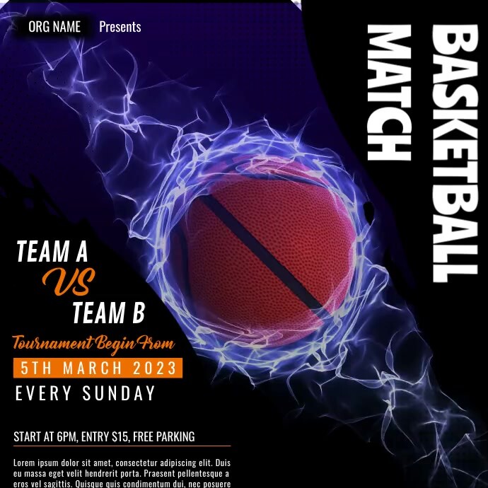 Copy of basketball match poster | PosterMyWall