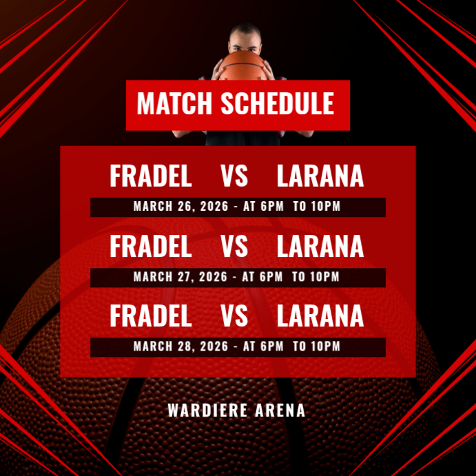 Basketball Match Schedule Template | PosterMyWall