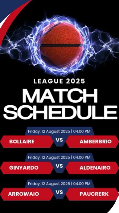 Basketball Match Schedule Template | PosterMyWall