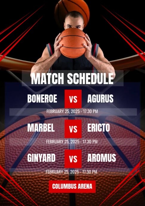 Copy of Basketball Match Schedule | PosterMyWall