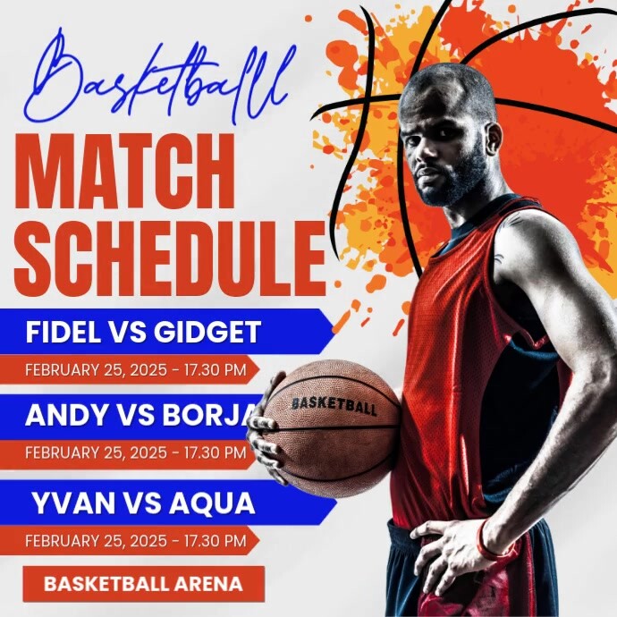 Basketball Match Schedule Template | PosterMyWall