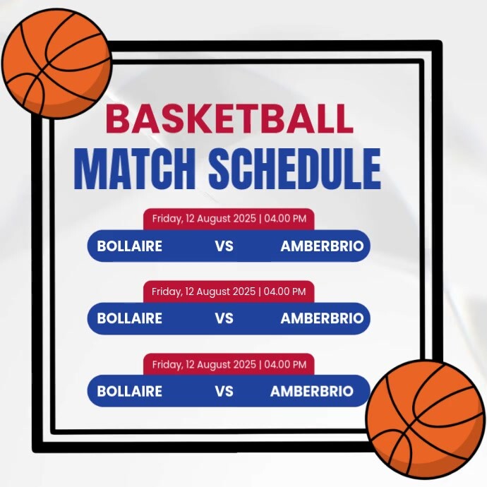 Copy of Basketball Match Schedule | PosterMyWall
