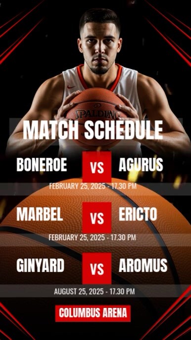 Basketball Match Schedule Template | PosterMyWall