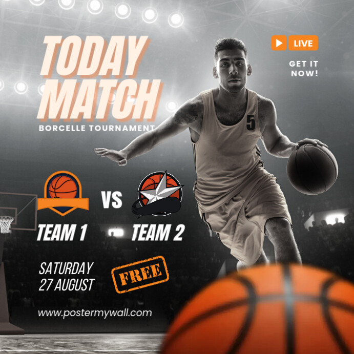 basketball match template | PosterMyWall